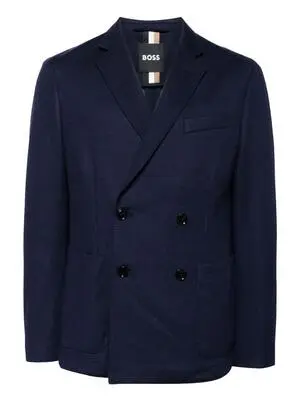 BOSS Double-breasted Coat - Blue