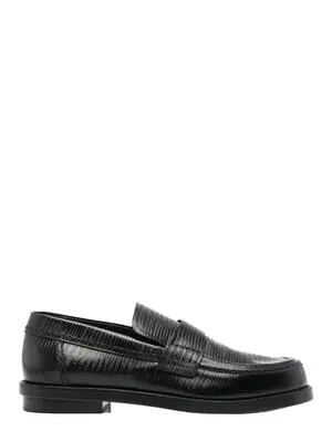 Alexander McQueen Lizard-skin Effect Loafers - Black