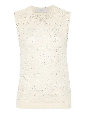 GOLDEN GOOSE Melyssa Knitted Top - Neutrals