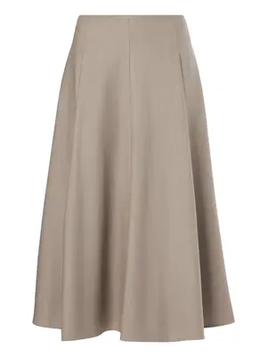 Brunello Cucinelli Wool Midi Skirt Beige