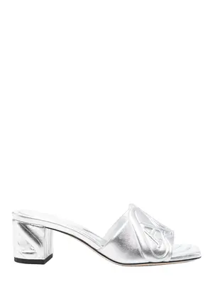 ALEXANDER MCQUEEN Alexander McQueen Metallic Leather Heel Sandals