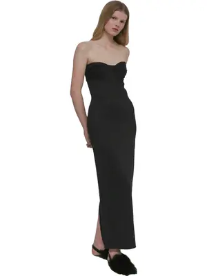 Rosetta Getty Twist Strapless Maxi Dress - Black