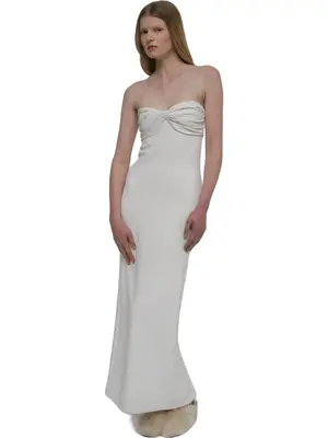 Rosetta Getty Twist Strapless Maxi Dress - White