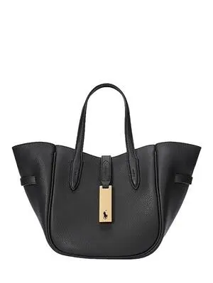 Polo Ralph Lauren Polo Id Leather Small Tote - Black/gold