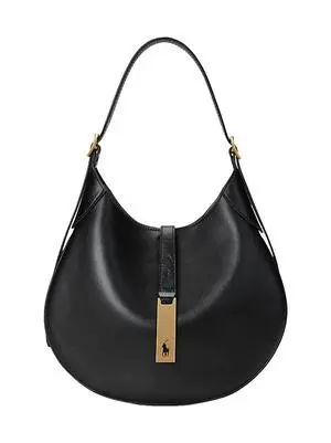 Polo Ralph Lauren Polo Id Leather Small Shoulder Bag - Black/gold