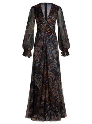 Etro Paisley Printed Silk Dress - Black