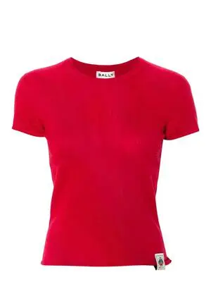 Bally Logo-patch Cashmere T-shirt - Red