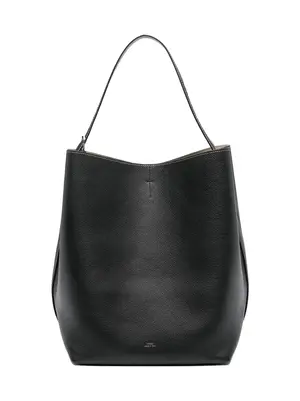 TOTEME Belted Leather Tote Bag - Black