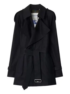 Burberry Gabardine-Weave Trench Jacket Black