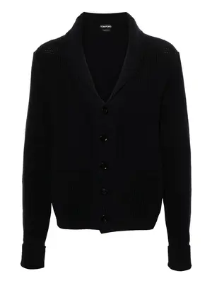 TOM FORD Shawl Cashmere Cardigan - Blue