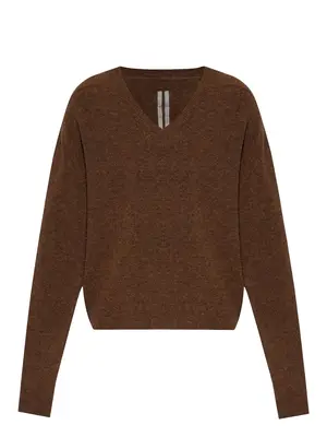 Rick Owens V-neck Long Sleeve Jumper - Brown