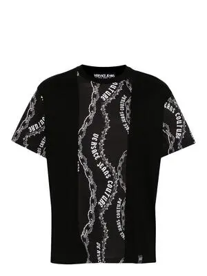 Versace Chain Couture Cotton T-shirt - Black