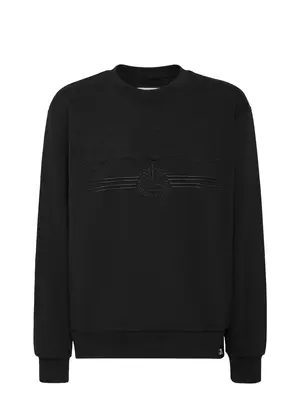 Philipp Plein Logo-embossed Cotton Sweatshirt - Black