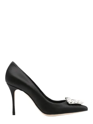 SERGIO ROSSI 90mm Crystal-buckle Pumps - Black