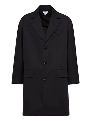 Bottega Veneta Cotton Twill Overcoat - Black