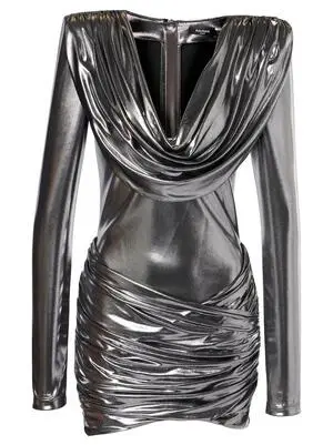 Balmain Draped Minidress - Metallic