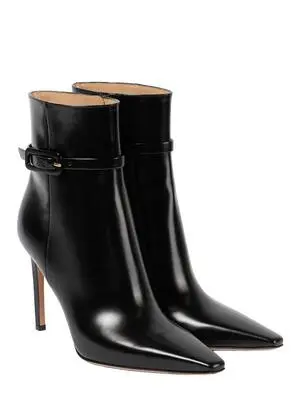 GIANVITO ROSSI 95 Patent Leather Ankle Boots - Black