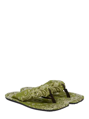 Attico Indie Bandana Thong Sandals - Green
