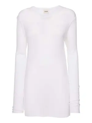 Khaite Morton Ribbed Knit Top - White