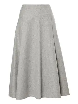 Brunello Cucinelli Wool And Cashmere Flannel Midi Skirt - Grey