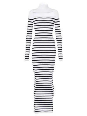 Jean Paul Gaultier Striped Maxi Dress - White