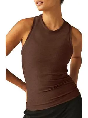 Beyond Yoga Beyond Yoga Featherweight Ruched Tank Top Bold Mocha Heather