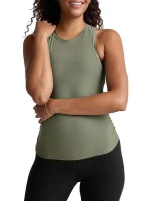Beyond Yoga Beyond Yoga Featherweight Ruched Tank Top Grey Sage Heather