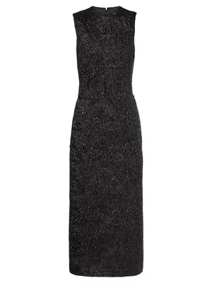 Simone Rocha Cloqué Midi Dress - Black