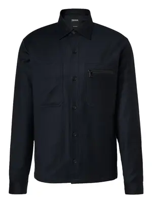 Zegna Wool Overshirt - Blue