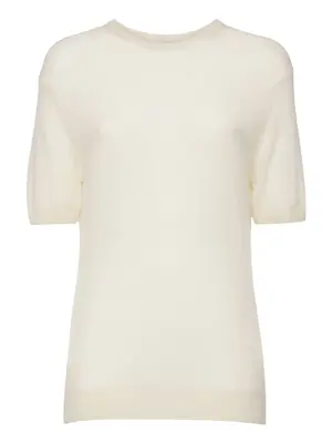 Khaite Pierre Cashmere-blend Top - White