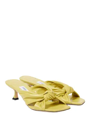 JIMMY CHOO Avenue 50 Leather Sandals - Yellow