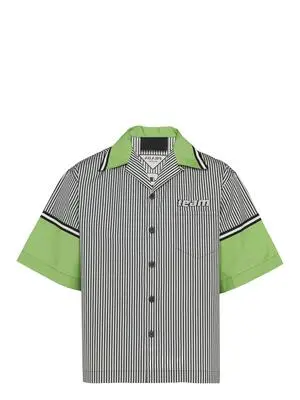 Prada Short-sleeved Cotton Shirt - Steel Gray