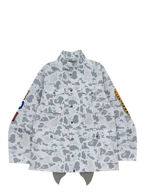 A BATHING APE Space Camo Shark M-65 Field Jacket - White