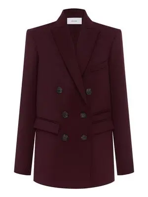 Alex Perry Oversized Wool Suiting Blazer - Burgundy