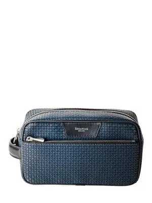 SERAPIAN Coated Canvas-leather Wash Bag - Navy