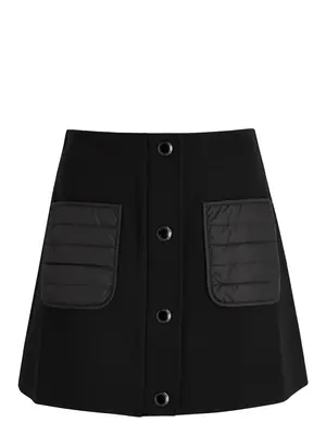 Moncler A-line Mini Skirt - Black