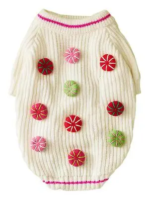 Anthropologie Seasonal 3d Motif Pet Sweater - Peppermints