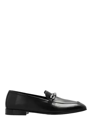 JIMMY CHOO Tilda Leather Loafers - Black