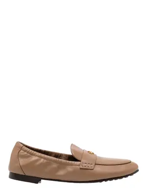 Tory Burch Logo Plaque Loafers - Brown