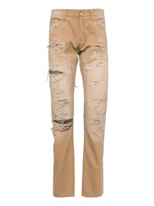 PRIVATE STOCK LABS Cotton Straight Trousers - Neutrals