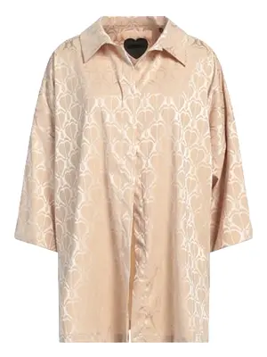 RRD Jacquard Satin Oversized Shirt Beige