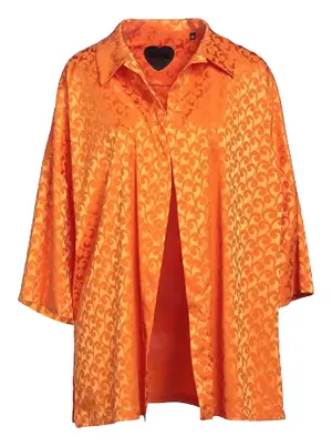RRD Jacquard Satin Oversized Shirt - Orange