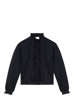 MARANT ETOILE Gaia Embroidered Cotton Blouse - Black