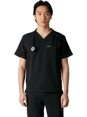 MEMBERS ONLY Brighton 3-pocket Scrub Top - Black