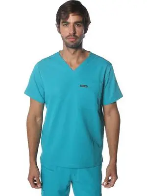 MEMBERS ONLY Brighton 3-pocket Scrub Top - Teal