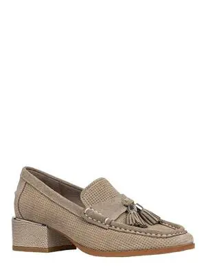 DONALD PLINER Donald Pliner Moc-Toe Suede Loafer Taupe