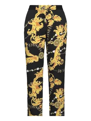 Versace Printed Straight-leg Trousers - Black