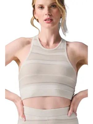 Alo Yoga Sport Play Knit Bra Tank Top - Ivory/alabaster