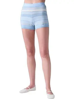 Alo Yoga Sport Play High-waist Knit Short - Seashell Blue/ivory