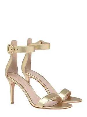 GIANVITO ROSSI Portofino 85 Sandals - Gold Nappa Leather